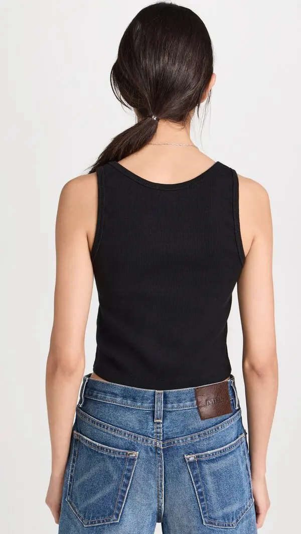 PERFECTWHITETEE Ribbed Tank Top - True Black