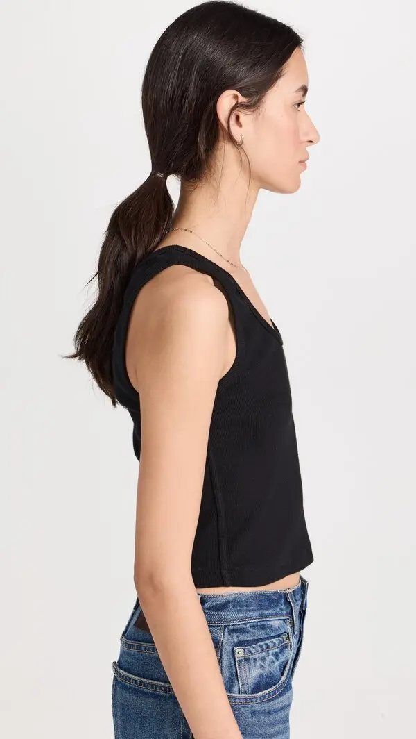 PERFECTWHITETEE Ribbed Tank Top - True Black