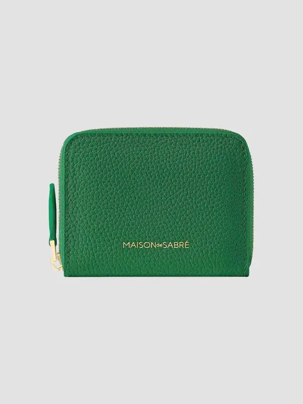 MAISON DE SABRE Leather Zipped Wallet - Emerald Green