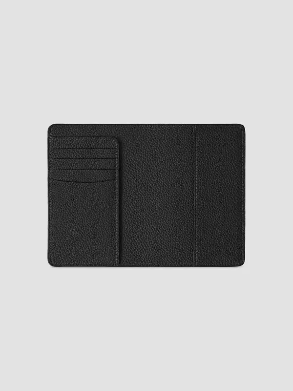 MAISON DE SABRE Leather Passport Holder - Black Caviar