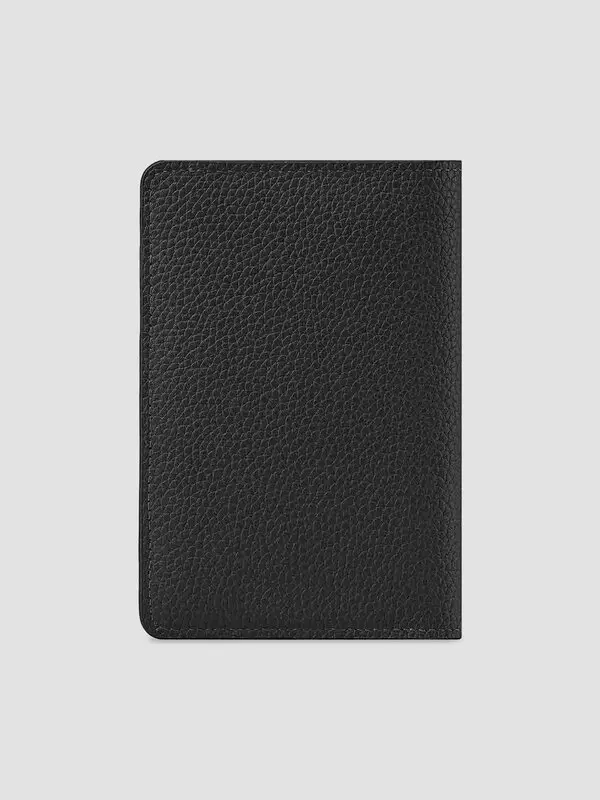MAISON DE SABRE Leather Passport Holder - Black Caviar