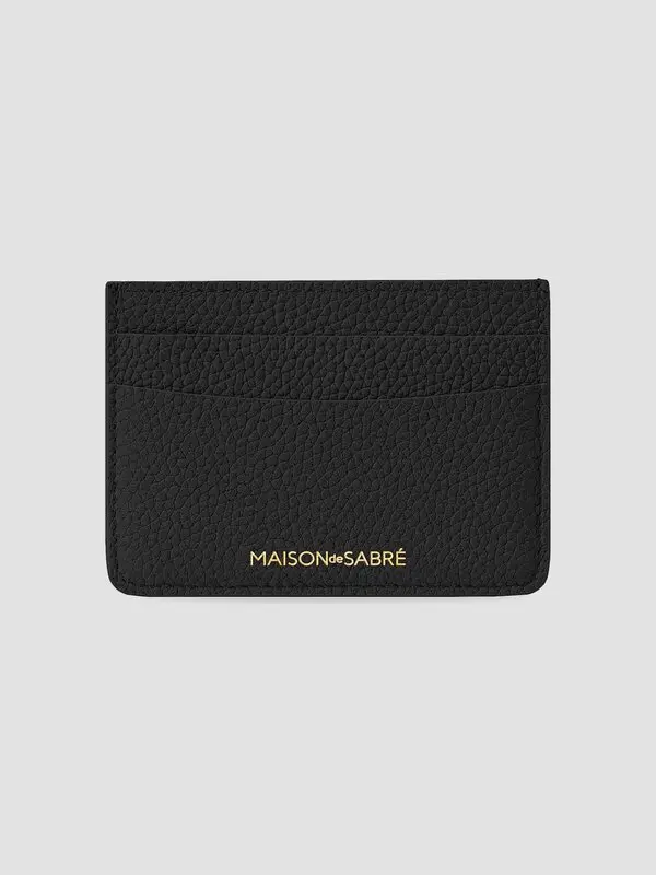 MAISON DE SABRE Leather Card Holder - Black Caviar