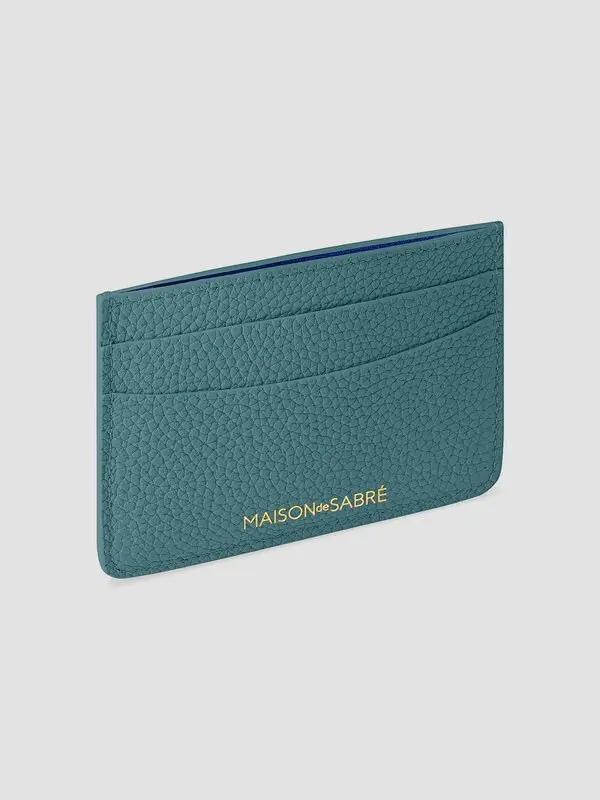 MAISON DE SABRE Leather Card Holder - Bondi Blue