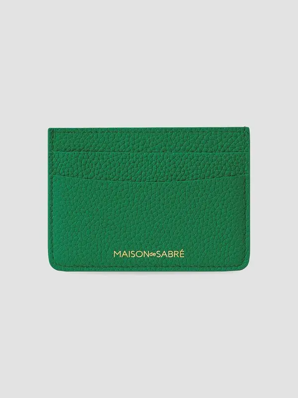 MAISON DE SABRE Leather Card Holder - Emerald Green