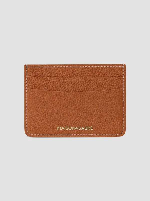 MAISON DE SABRE Leather Card Holder - Pecan Brown