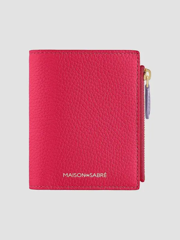 MAISON DE SABRE Leather Bifold Wallet - Fuchsia Lavender