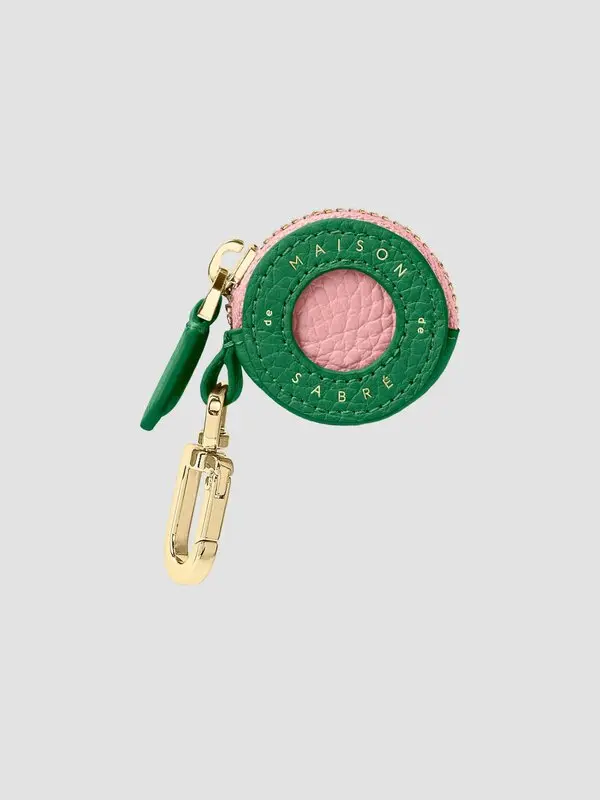 MAISON DE SABRE Leather Airtag Charm - Emerald Lily