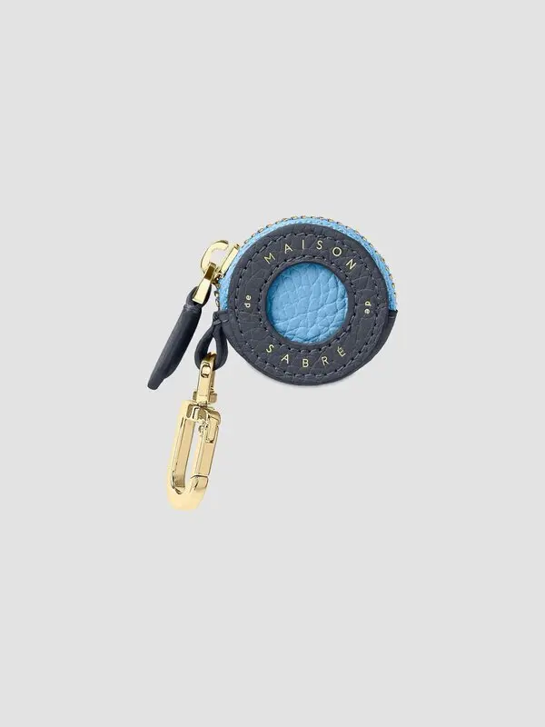 MAISON DE SABRE Leather Airtag Charm - Graphite Sky