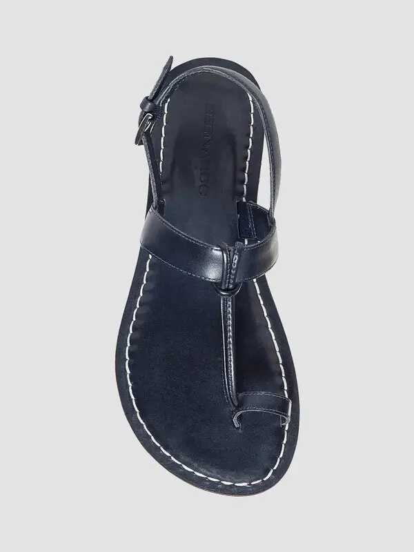 Bernardo Maverick 2 Leather Toe Ring Sandals - Navy