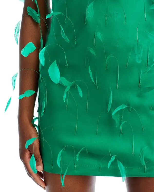 cult gaia green feather dress Hayes Embellished Silk Mini In Malachite - 60% Off Cathedral Train Quinceanera Dress