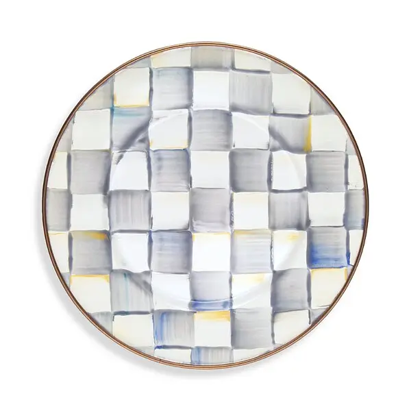 MACKENZIE-CHILDS Sterling Check Enamel Salad/dessert Plate - Multi