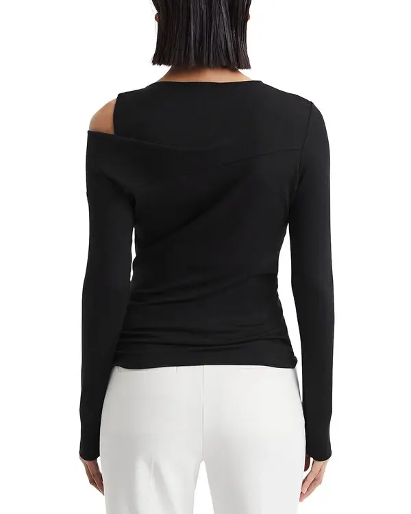 REISS Adeline Drape Shoulder Top