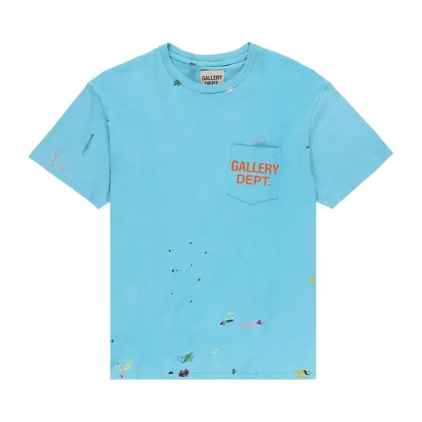 GALLERY DEPT. Vintage Logo Painted Tee 'turquoise - Blue