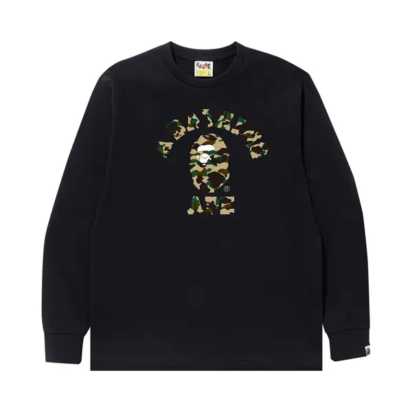 A BATHING APE 1st Camo College Long-sleeve Tee /yellow - Black
