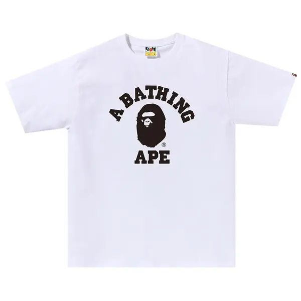A BATHING APE Bicolor College Tee - White