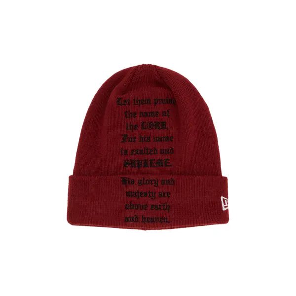 Supreme X New Era Psalm Beanie - Red