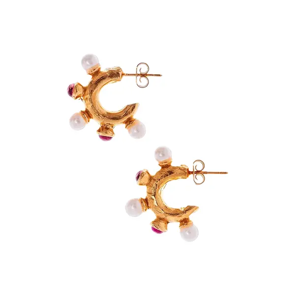 ALIGHIERI The Noctural Desire Pearl Garnet Earrings - Gold