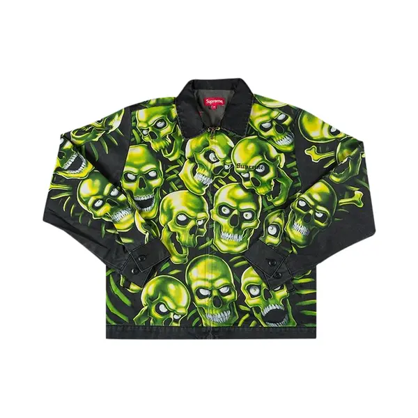 Supreme Skull Pile Work Jacket - Green | Editorialist