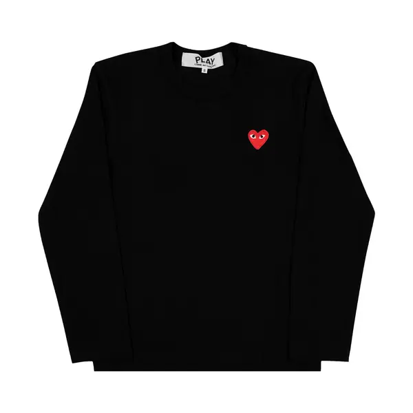 Play Comme Des Garcon Heart Logo Long-sleeve T-shirt - Black