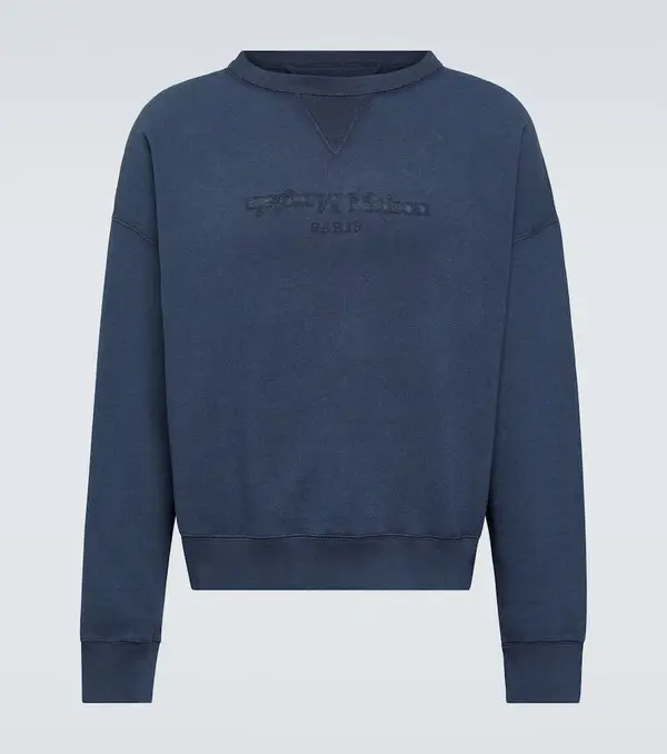 MAISON MARGIELA Logo Cotton Sweatshirt - Blue