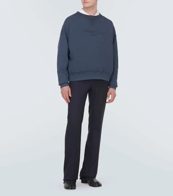 MAISON MARGIELA Logo Cotton Sweatshirt - Blue