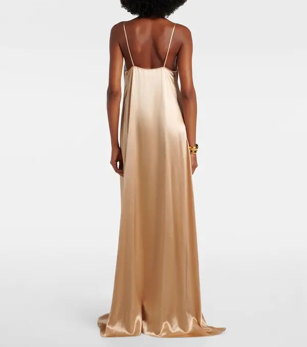 FERRAGAMO Satin Maxi Gown - Beige