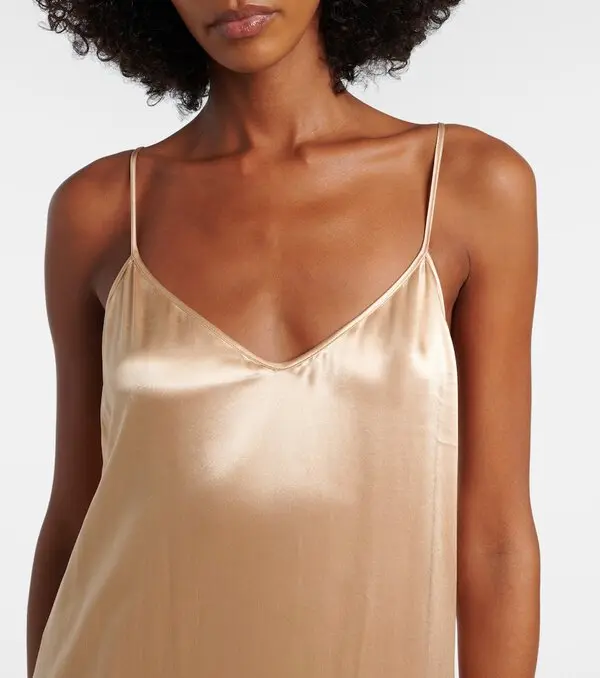 FERRAGAMO Satin Maxi Gown - Beige