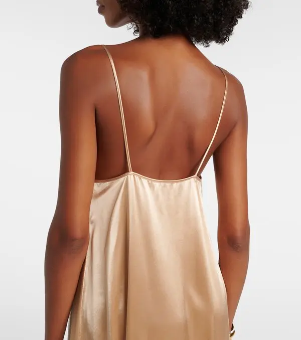FERRAGAMO Satin Maxi Gown - Beige