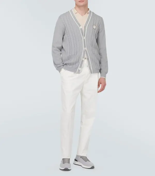 Brunello Cucinelli Leather-trimmed Knitted Sneakers