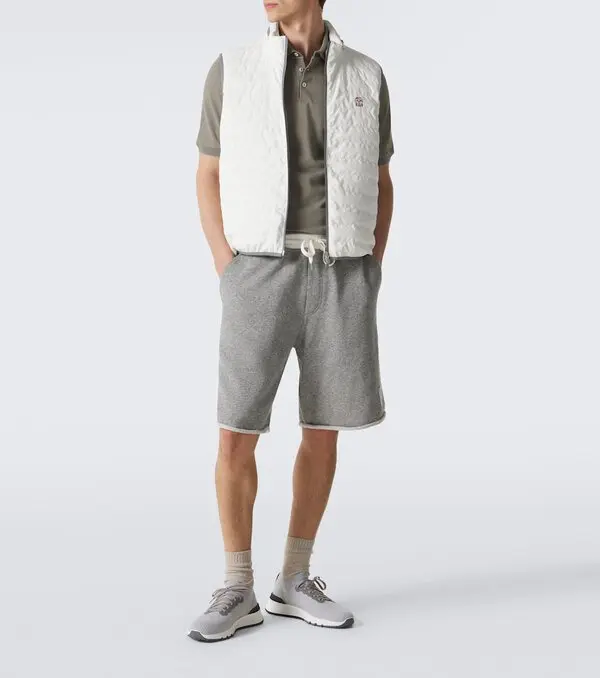 Brunello Cucinelli Leather-trimmed Knitted Sneakers