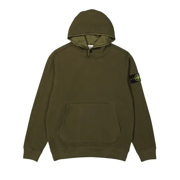 Stone Island Logo Patch Hoodie - Green