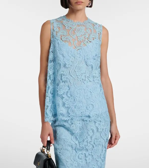 Dolce & Gabbana Lace Top - Blue