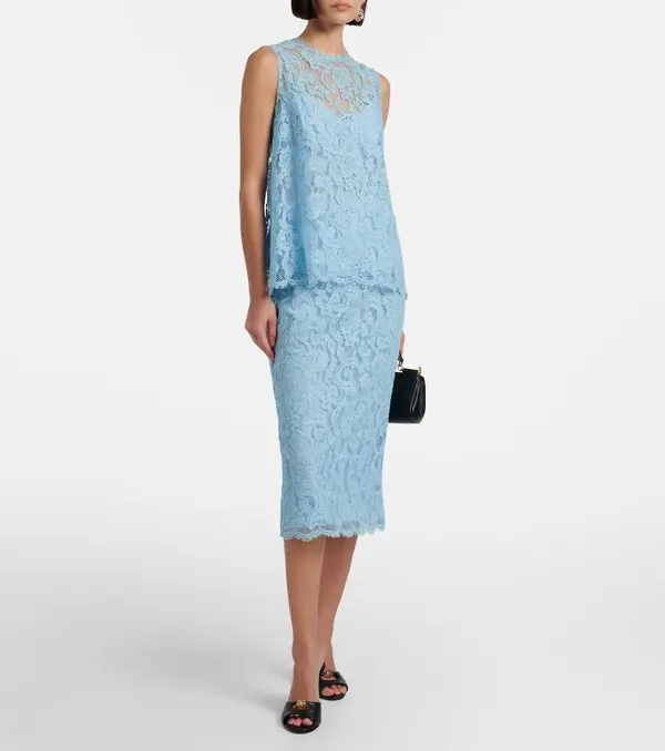 Dolce & Gabbana Lace Top - Blue