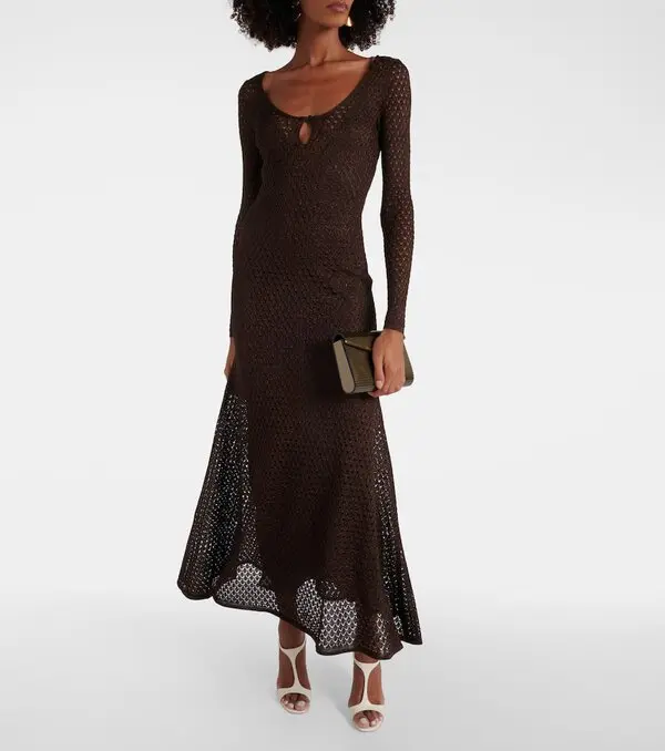 TOM FORD Lurex® Maxi Dress - Brown
