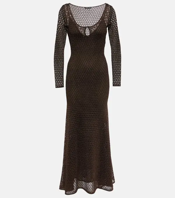 TOM FORD Lurex® Maxi Dress - Brown