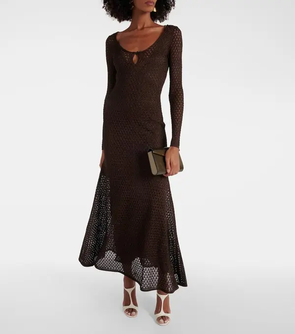 TOM FORD Lurex® Maxi Dress - Brown