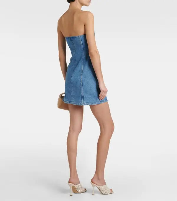 Magda Butrym Denim Corset Mini Dress