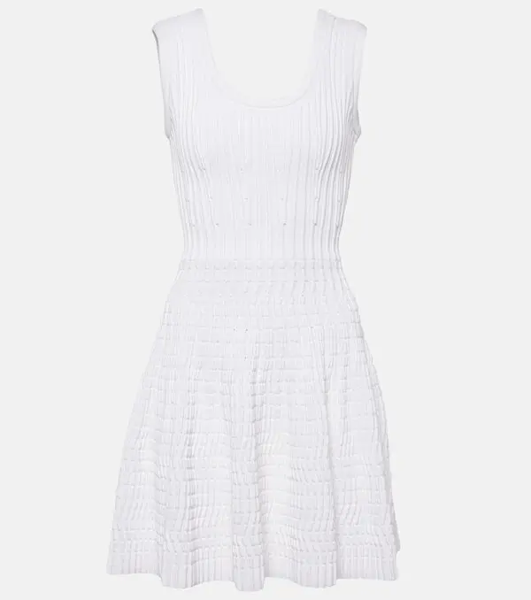 Alaïa Pointelle Minidress - White