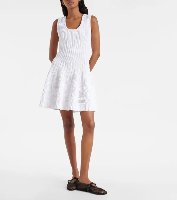 Alaïa Pointelle Minidress - White