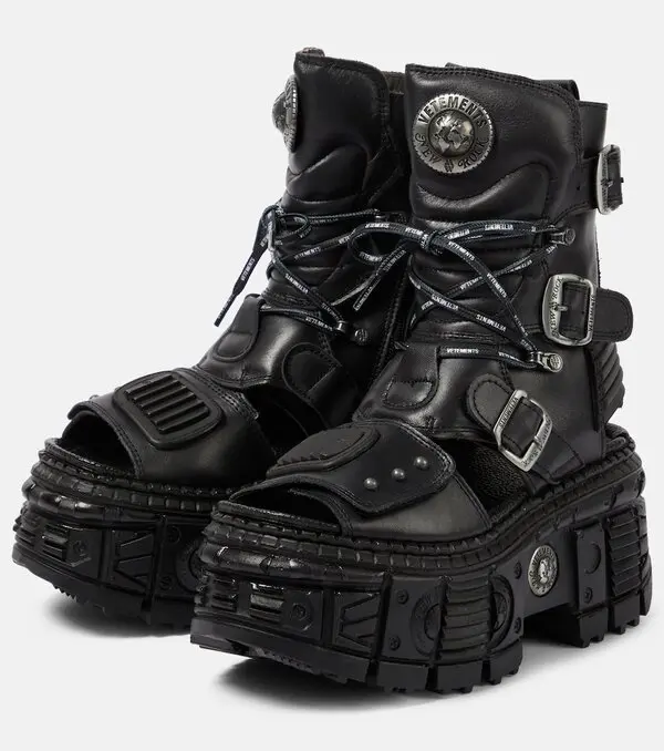 Vetements Leather Platform Boots