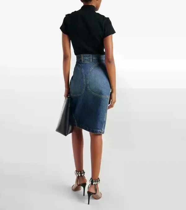 Alaïa Denim Pencil Skirt