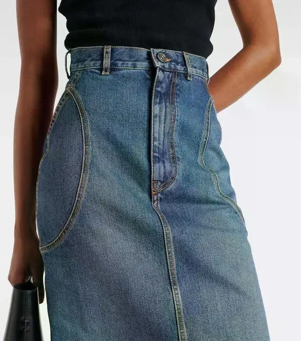 Alaïa Denim Pencil Skirt