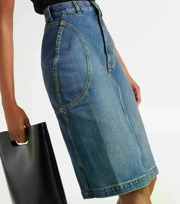 Alaïa Denim Pencil Skirt