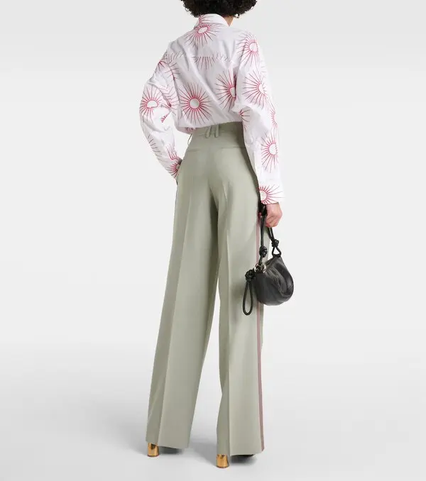 Dries Van Noten Mid-rise Straight Wool Pants