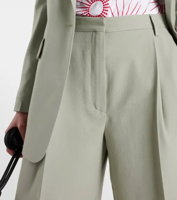 Dries Van Noten Mid-rise Straight Wool Pants