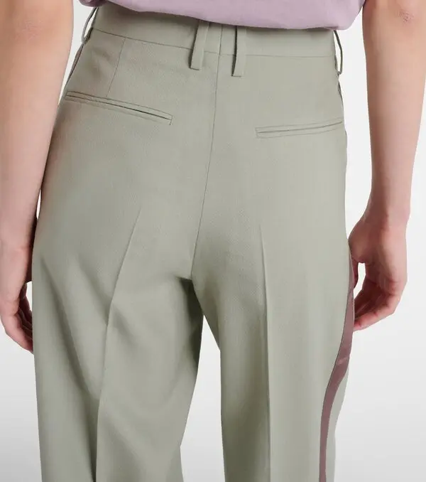 Dries Van Noten Mid-rise Straight Wool Pants