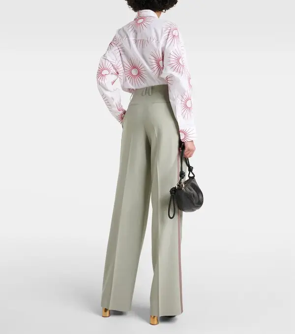 Dries Van Noten Mid-rise Straight Wool Pants