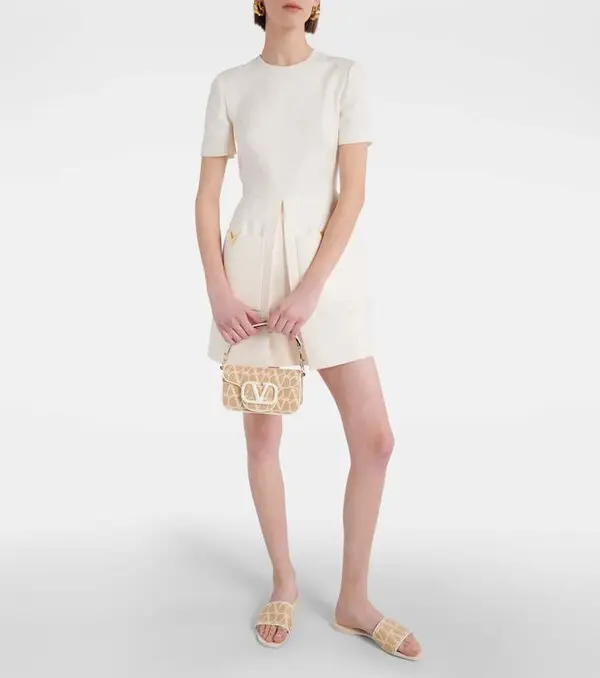 Valentino Garavani Small Toile Iconographe Shoulder Bag - Beige