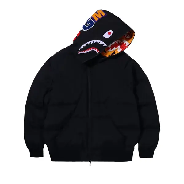 A BATHING APE Shark X Tiger Hoodie Down Jacket