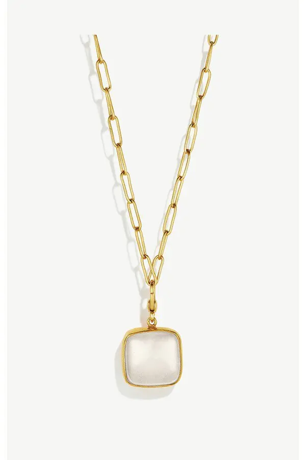 SOKO Umbo Square Charm & Mini Ellipse Necklace Set - Gold